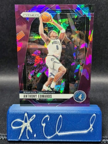 2024-25 Panini Prizm Anthony Edwards #100 Purple Cracked Ice /149 ...
