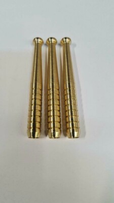 THREE REAL BRASS METAL ONE HITTER PIPE DUGOUT BAT 3" MADE IN USA ...