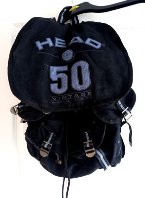 Vintage Head Backpack Bag Pouches On Black 1950 world Series Skater Boy ...