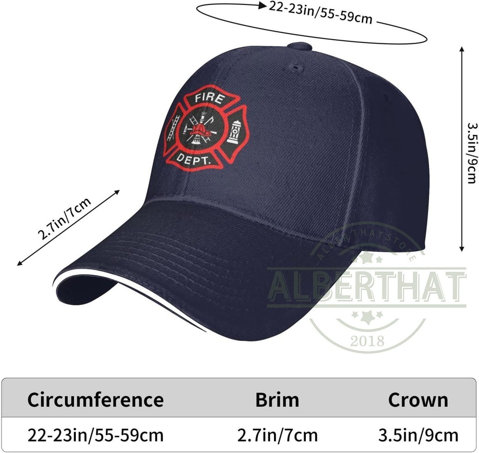 Firefighter Volunteer Fire Department Baseball Cap Adjustable Hats ...