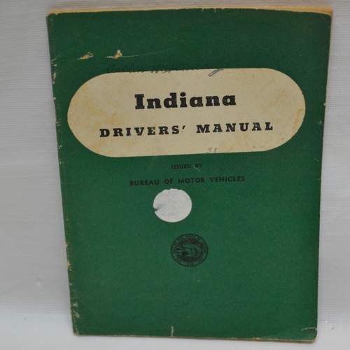1945 Vintage Indiana Driver's License Manual Booklet Hand Turn and Stop ...