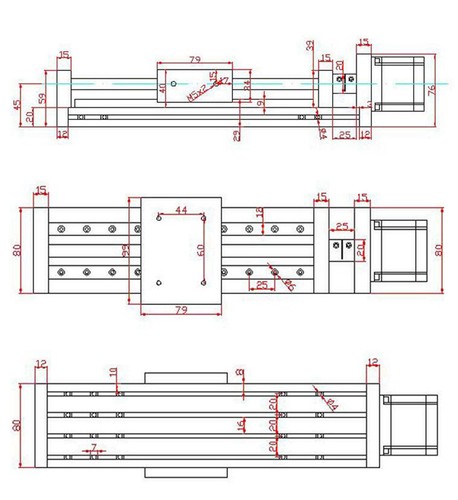 Electric 80 Precision sliding table 1204 ball screw linear guide Stroke ...