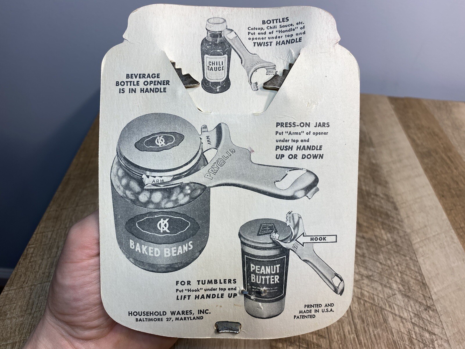 Original Vintage 1950's Pry-A-Lid Mason Jar Opener & Glass Bottle Cap ...