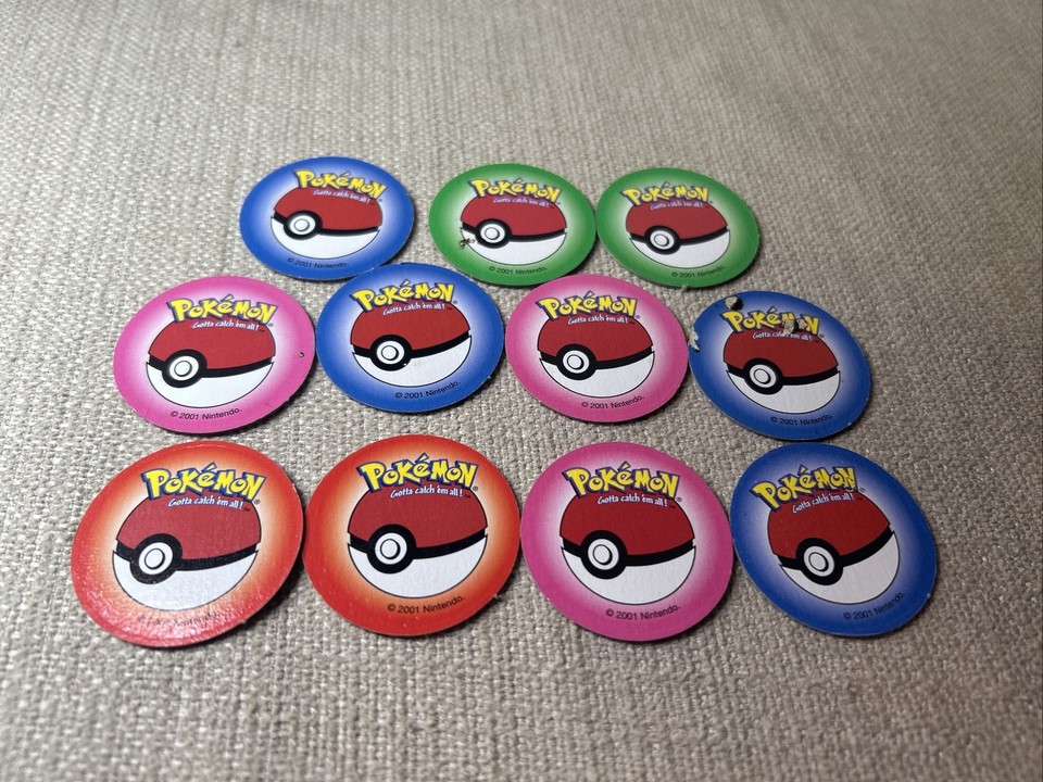 2001 Pokemon Master Trainer Johto Board Game Pieces Lot 11 Pogs Normal ...