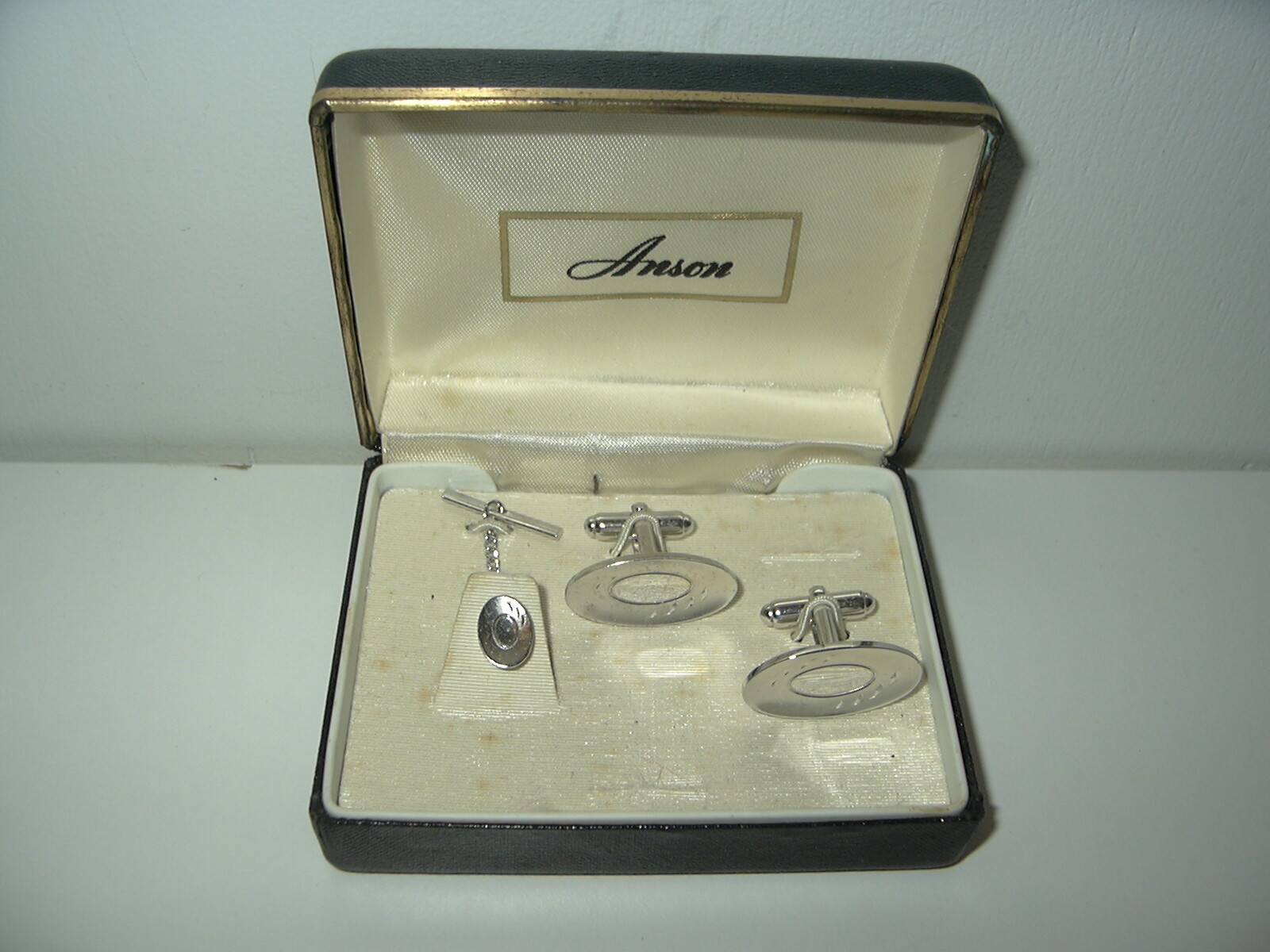 Vintage Signed ANSON Silvertone Classic Style Oval Cu… - Gem