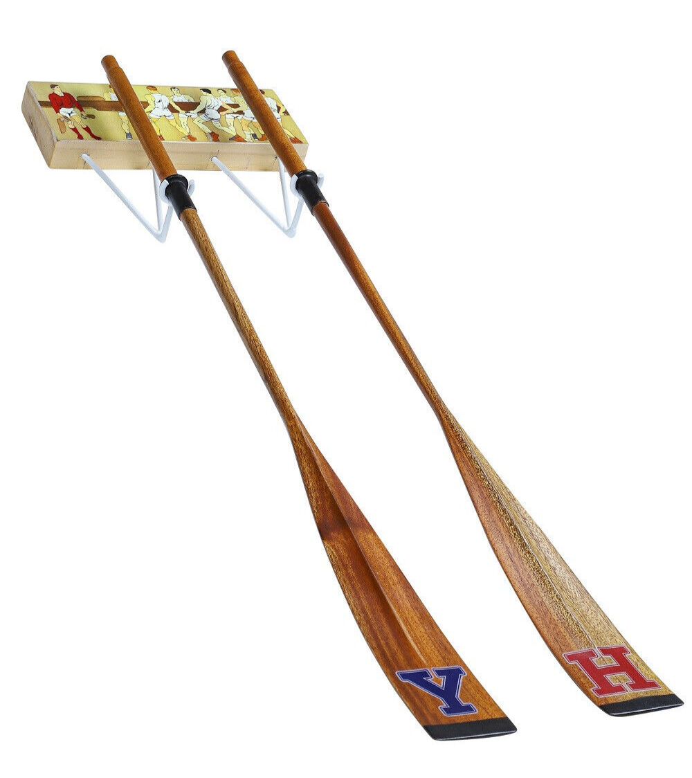 Harvard Yale Varsity Oars 25" Set/2 w/ Wall Mount Rack Eight Racing ...