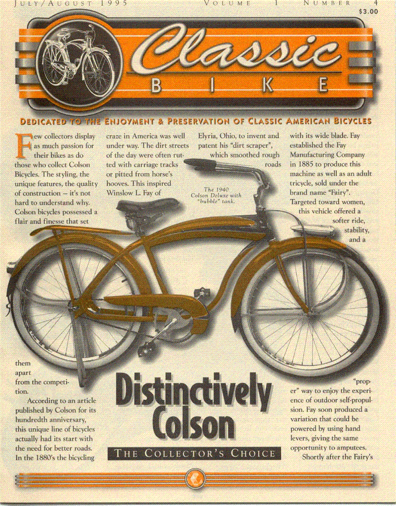 CLASSIC BIKE NEWS COLSON antique bicycle newsletter Volume 1 Number 4 | eBay