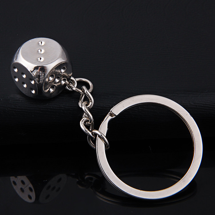 Mini Creative Metal Solid Dice Key Chain Key Ring Keychain Gift 1pc | eBay