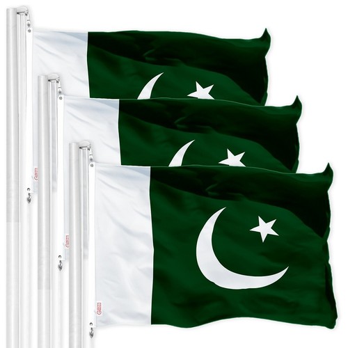 NEW G128 Pakistan Flag 3-Pack 3x5 FT, Pakistani Printed 150D Polyester ...
