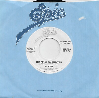 EUROPE The Final Countdown rare promo 45 (used in GEICO commercial) | eBay