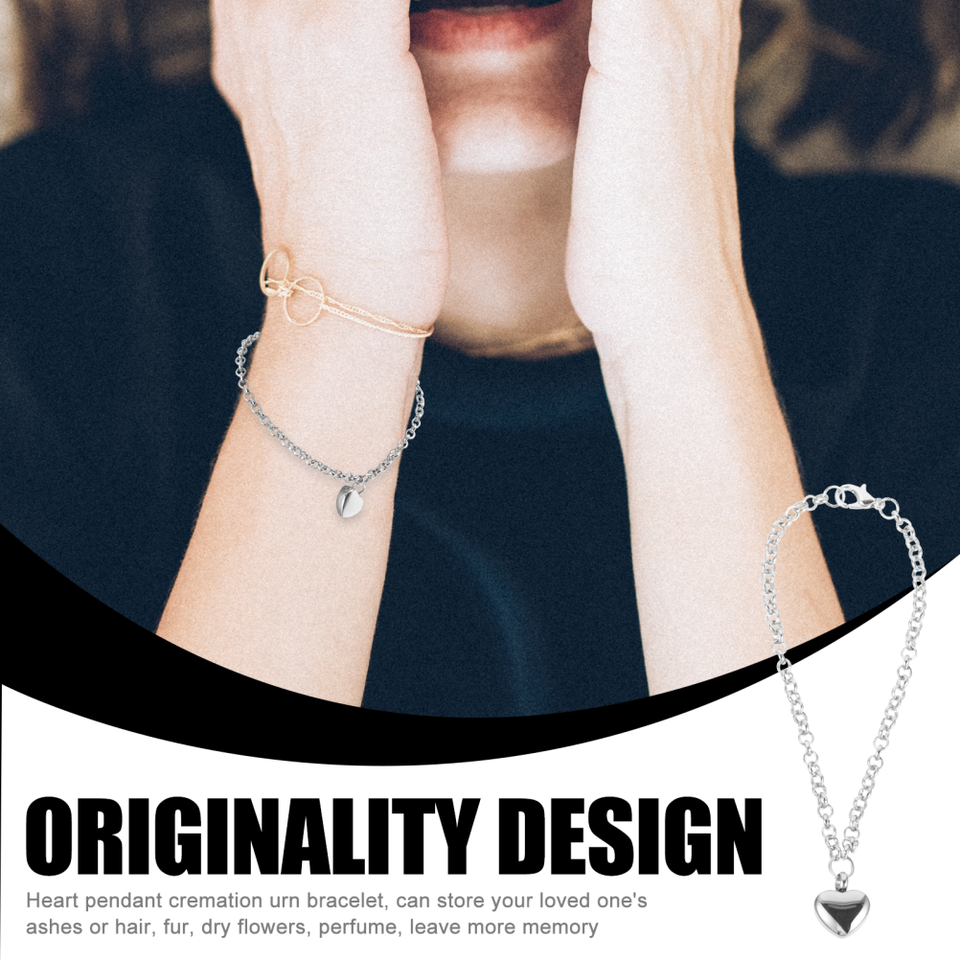 Pet Urn Bracelet Ashes Cremation Bracelet Heart Pendant Bracelet for ...