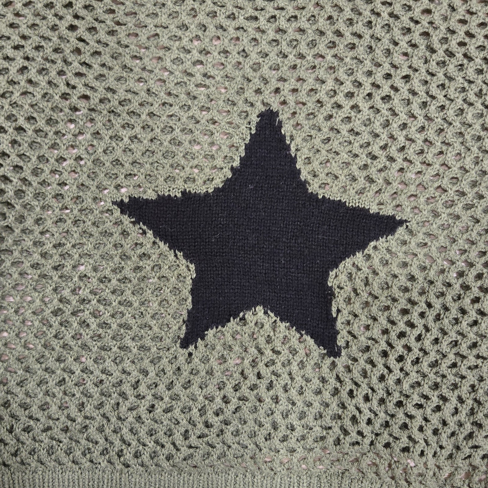 Y2k Social Collision Star Knitted Green Crop Top Grunge Punk Goth ...