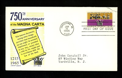 US FDC #1265 Cachet Craft / Boll M-8 1965 Jamestown VA Magna Carta | eBay