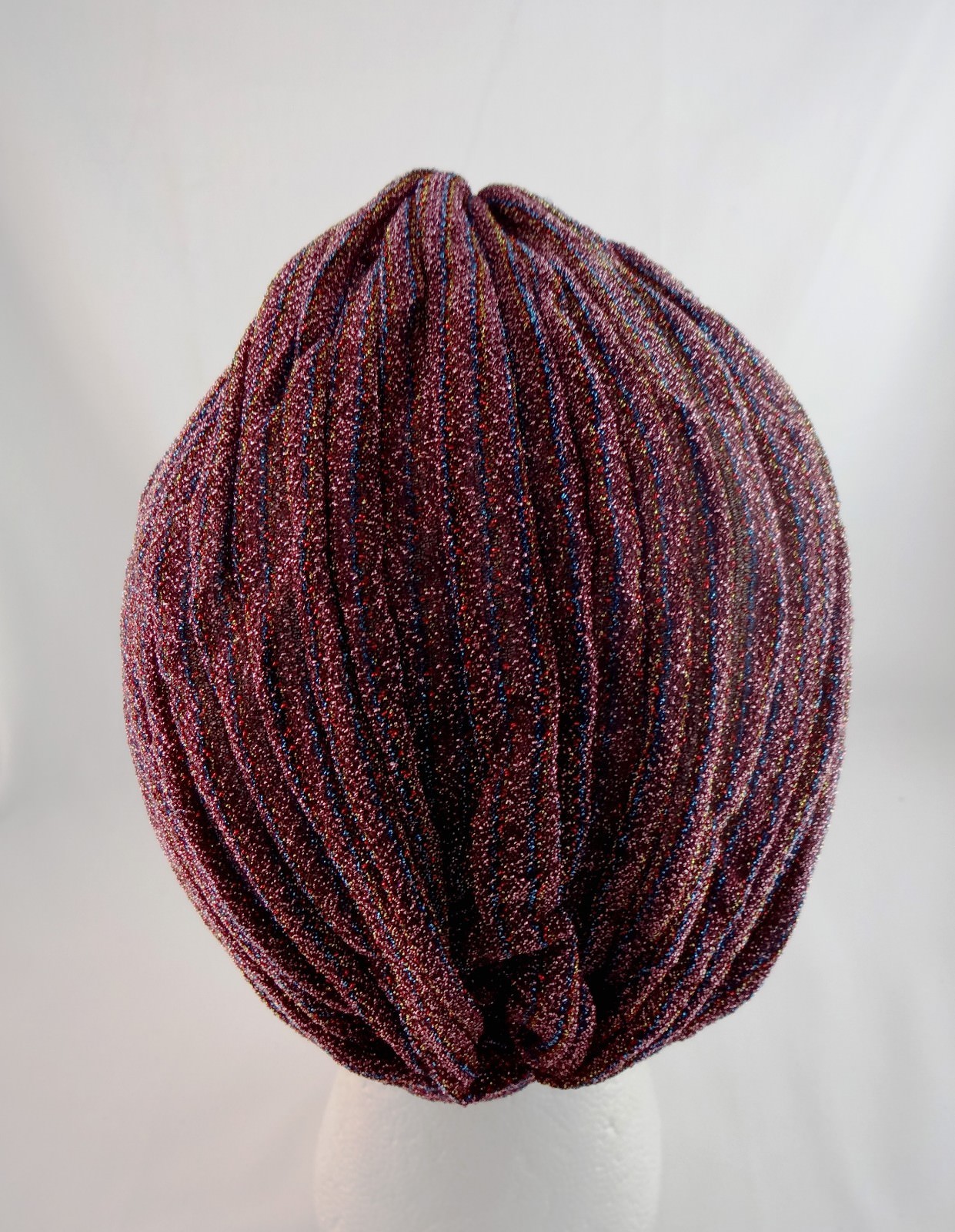 Turban Head Wrap Full Coverage Striped Glitter Ribbed Full Coverage ...