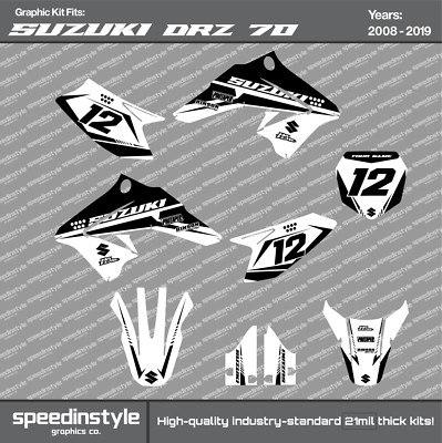 Graphics Decal Kit For Suzuki DRZ70 (2008-2019) DRZ 70 Element white ...