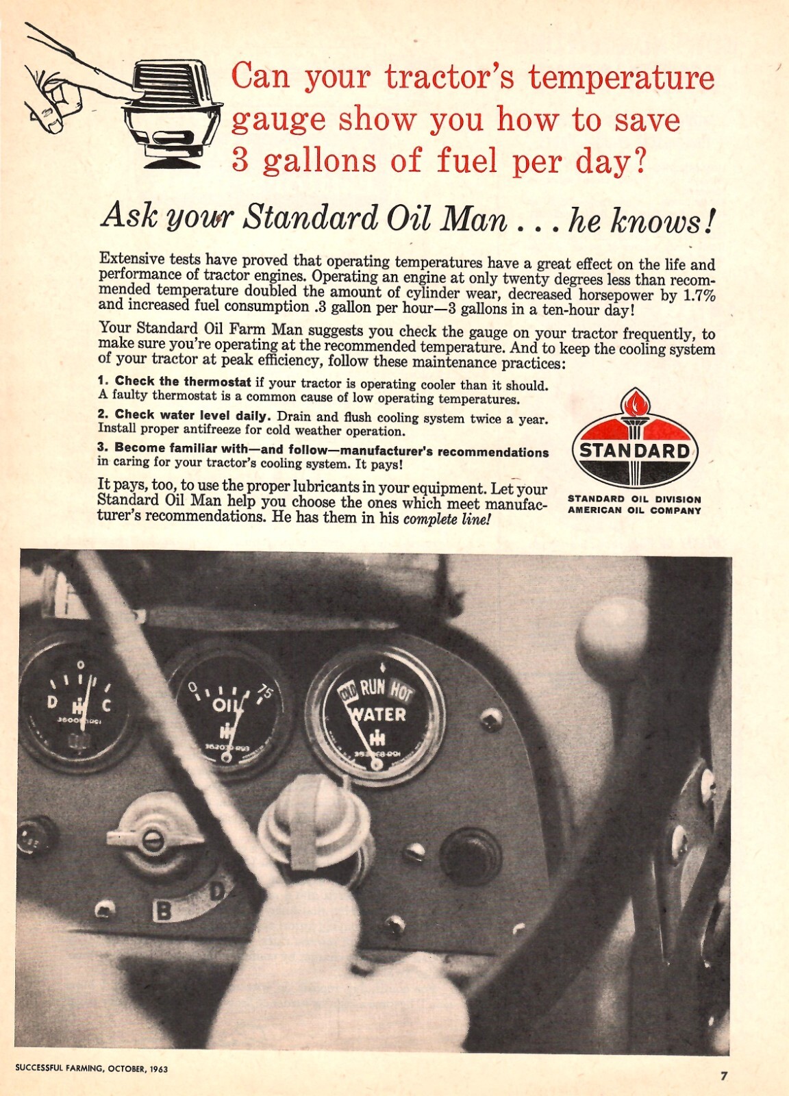 VINTAGE 1963 STANDARD OIL COMPANY FARMING TRACTOR PRINT AD | eBay