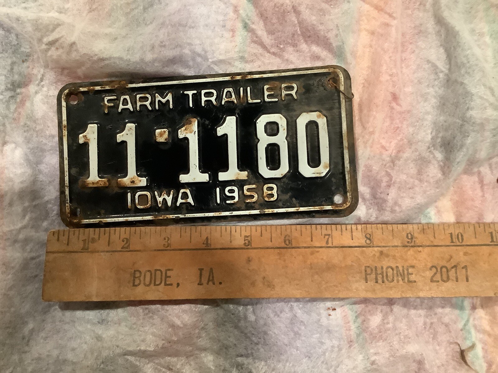Vintage Iowa 1958 Farm Trailer License Plate Man Cave Wall Decor ...