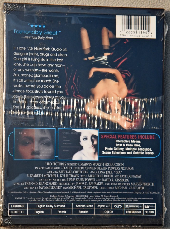 Gia DVD Angelina Jolie, Faye Dunnaway, Mercedes Ruehl & Elizabeth ...