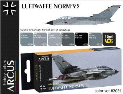 Arcus enamels 2051 Thematic set of paints "Luftwaffe Norm'95" | eBay UK