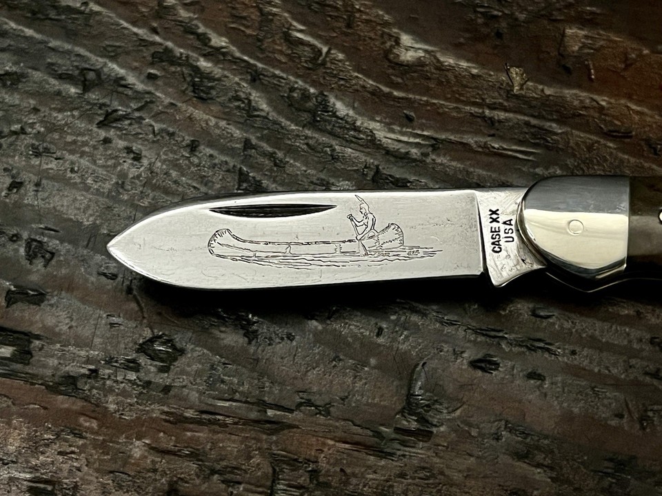 Vintage Case Canoe Knife Green Bone 62131 USA Made | eBay