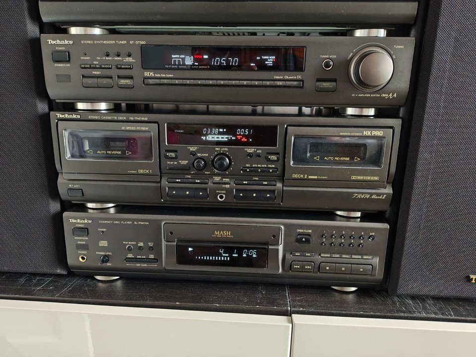 technics hifi stack retro su-v620 140w rms cd tape turntable tuner ...