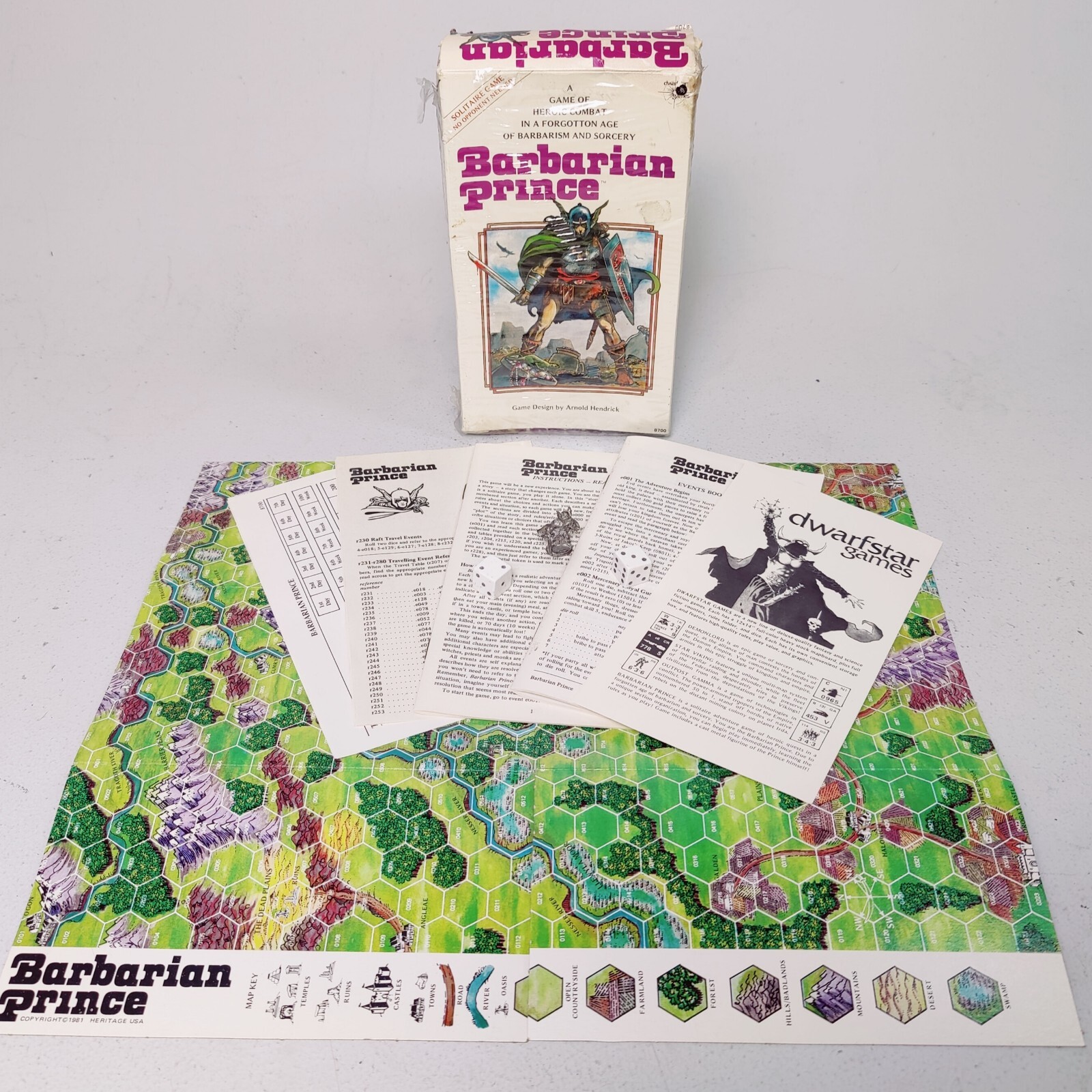 Jeu de société Barbarian Prince 1981 DWARFSTAR COMPLET CIB Adventure ...