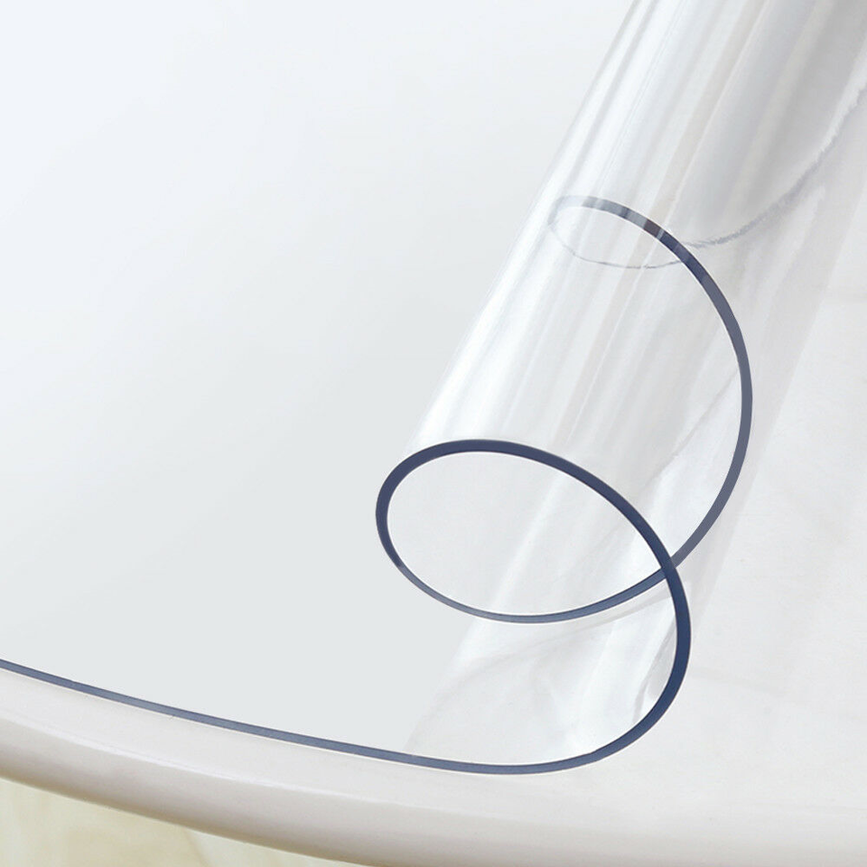 Plastic PVC Tablecloth Transparent Protector Waterproof Dining Clear ...