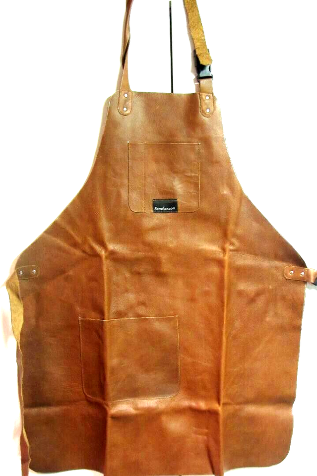 3 Pocket Genuine Leather Woodcarvers Chasers Gunsmith Bladesmith Apron ...