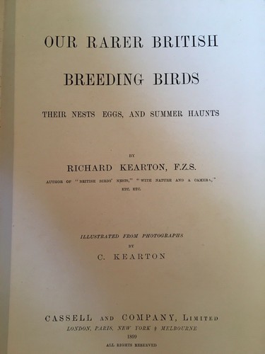 Our Rarer British Breeding Birds; R.Kearton. 1889 | eBay UK