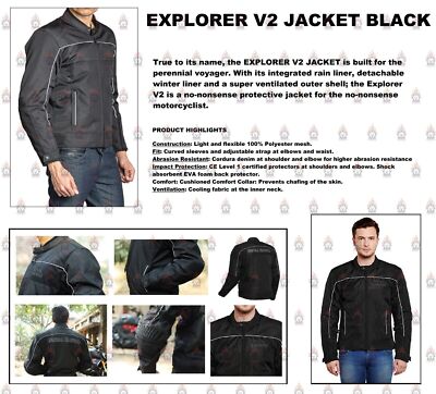ROYAL ENFIELD "EXPLORER V2 RIDING JACKET BLACK" | eBay