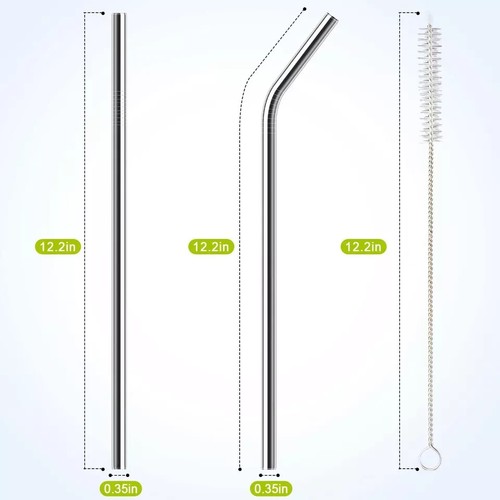 6Pk Stainless Steel Straw Replacement 40oz for Stanley Adventure Travel ...