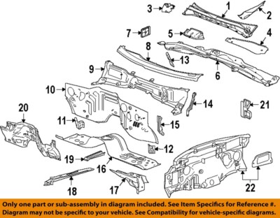 GM OEM 08-23 Sierra 1500 Cab Cowl-Reinf Panel 84643958 | eBay
