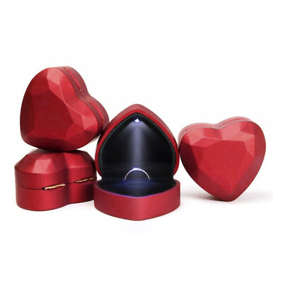 Engagement Ring Box Earring Coin Jewelry Case w/ LED Lighted up for ...