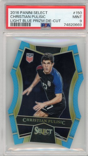2016 Select Soccer CHRISTIAN PULISIC Light Blue Die-Cut Prizm RC /249 ...