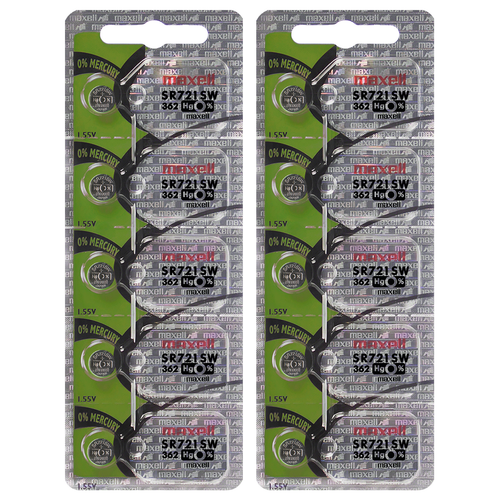 Maxell 362 SR721SW Silver Oxide Watch Battery (10 Batteries) | eBay