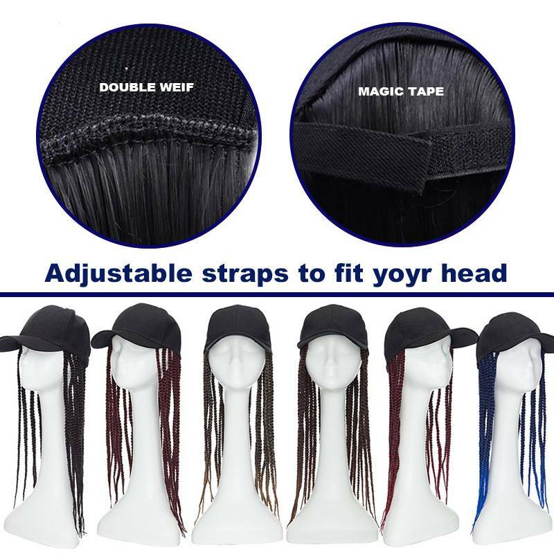 100% Natural Baseball Hat Cap Hair Extensions Real as Human Long Curly ...