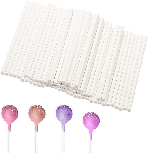 Lollipop Sticks, 200PCS White Paper Lollipop Sticks 6 Inch Lollipop ...