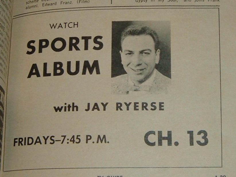 1958 KVAL EUGENE,OREGON TV AD~JAY RYERSE SPORTS ALBUM~NEWS REPORTER | eBay