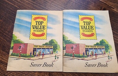 Lot Of 2 Vintage TOP VALUE Stamps Saver Book 1960's 1970's With Stamps ...
