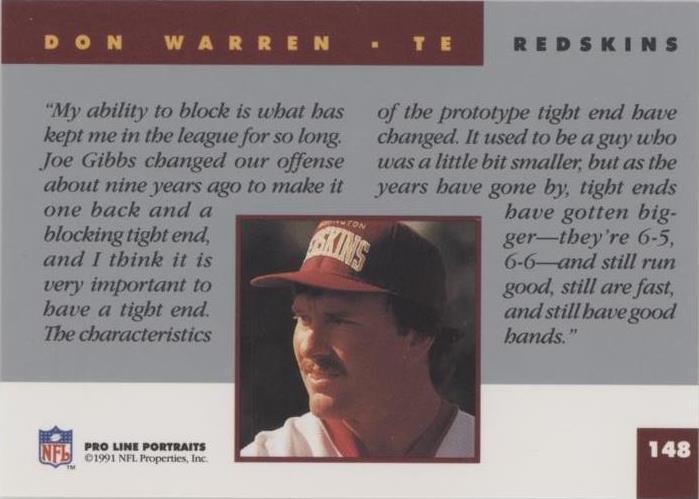 1991 Pro Line Portraits Don Warren #148 for sale | eBay