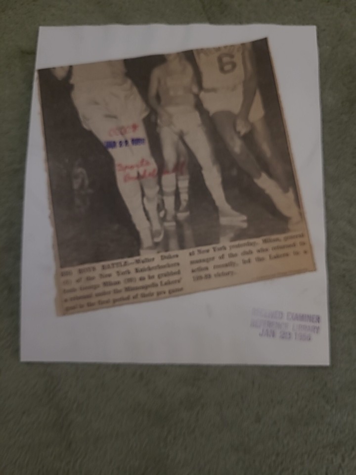 1956 GEORGE MIKAN PHOTO WALTER DUKES NBA BASKETBALL MINNEAPOLIS LAKERS ...