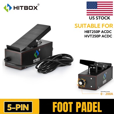 5 Pin Foot Pedal For TIG Welder HITBOX HBT250P AC/DC TIG Welding ...