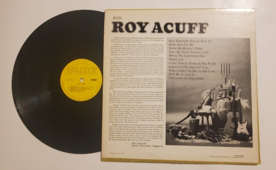 Roy Acuff - Roy Acuff OG Vinyl LP, Hilltop Records, 1965 | eBay
