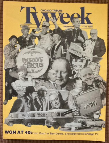 Sept 1988 Chicago Tribune TV WEEK Magazine WGN At 40 w/Bozo Frazier Thomas | eBay