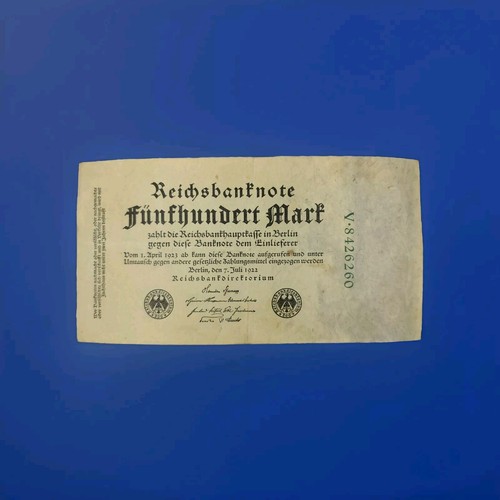 1922 GERMANY BANKNOTE 500 Mark Paper Note German Money Europe Currency ...