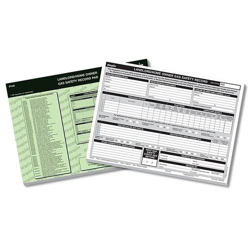 ENGINEER GAS SAFETY CHECK INSPECTION LANDLORD HOMEOWNER RECORD PAD 25 ...