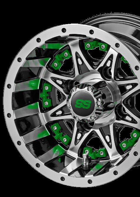 Set blue red yellow 10" Aluminum Alloy Golf Cart Car Rims Wheels ...