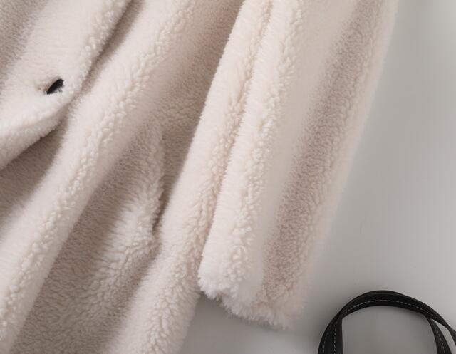 Womens Fashion Winter Hood Long Sleeve Loose Warm Faux Lamb Wool Fur ...