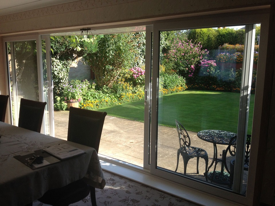 uPVC Sliding 4-Pane Inline Patio Doors | White, Oak, Mahogany, Rosewood ...