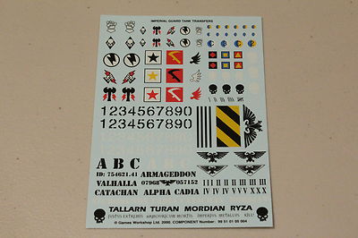 Warhammer and Warhammer 40k Decal Sheets - Multiple Factions / Armies ...